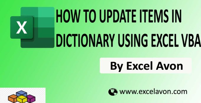 Update Item In Dictionary Vba Excel Avon
