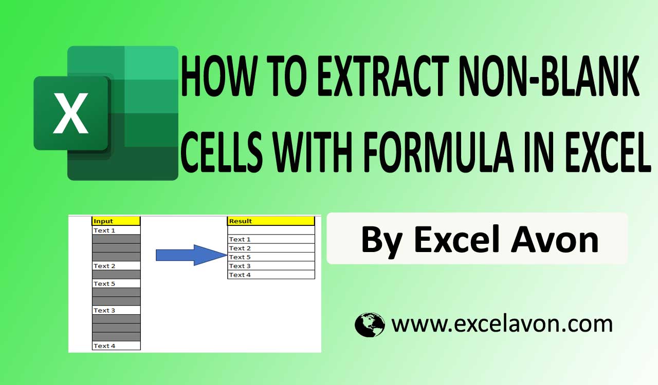 How To Extract Non blank Cells With Formula In Excel